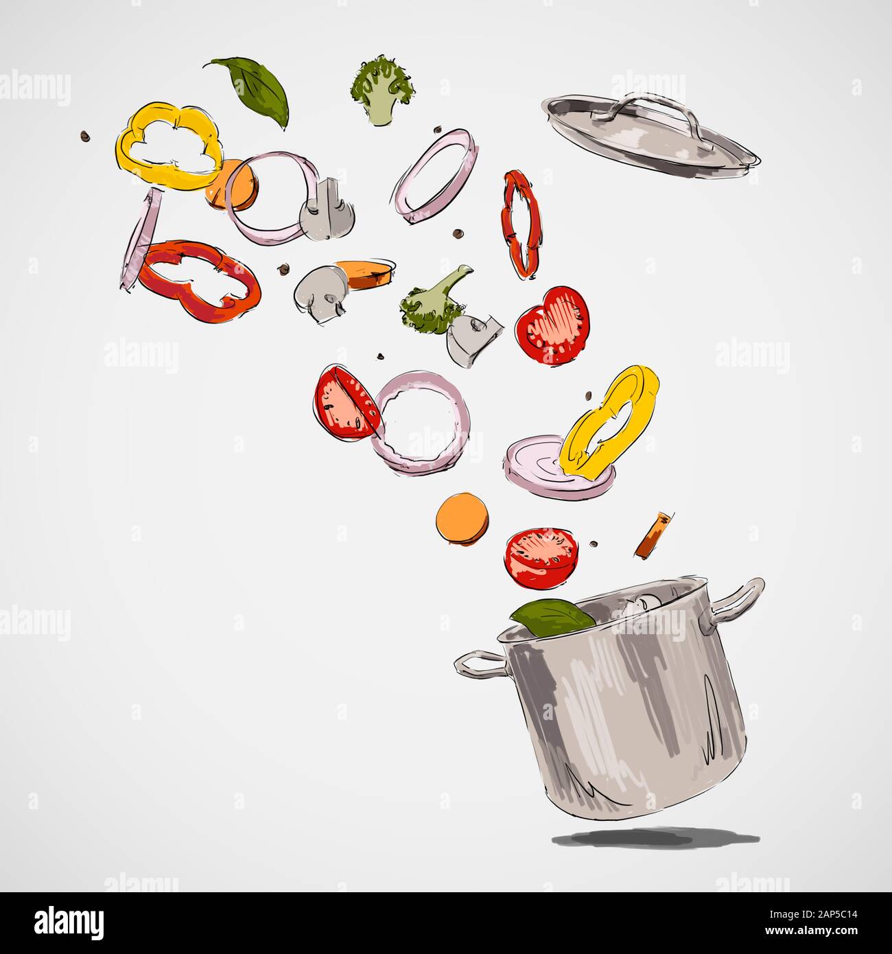 Onion sliced flying pan hi-res stock photography and images - Alamy