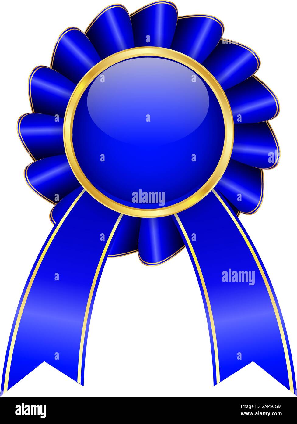 Blue award badge with ribbon Stock Vector Image & Art - Alamy