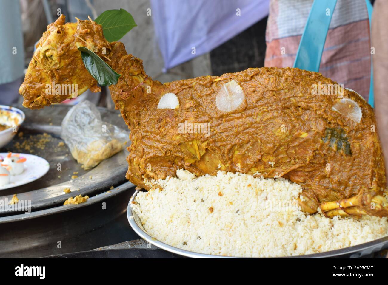 Wedding ceremony by goat full roast Stock Photo - Alamy