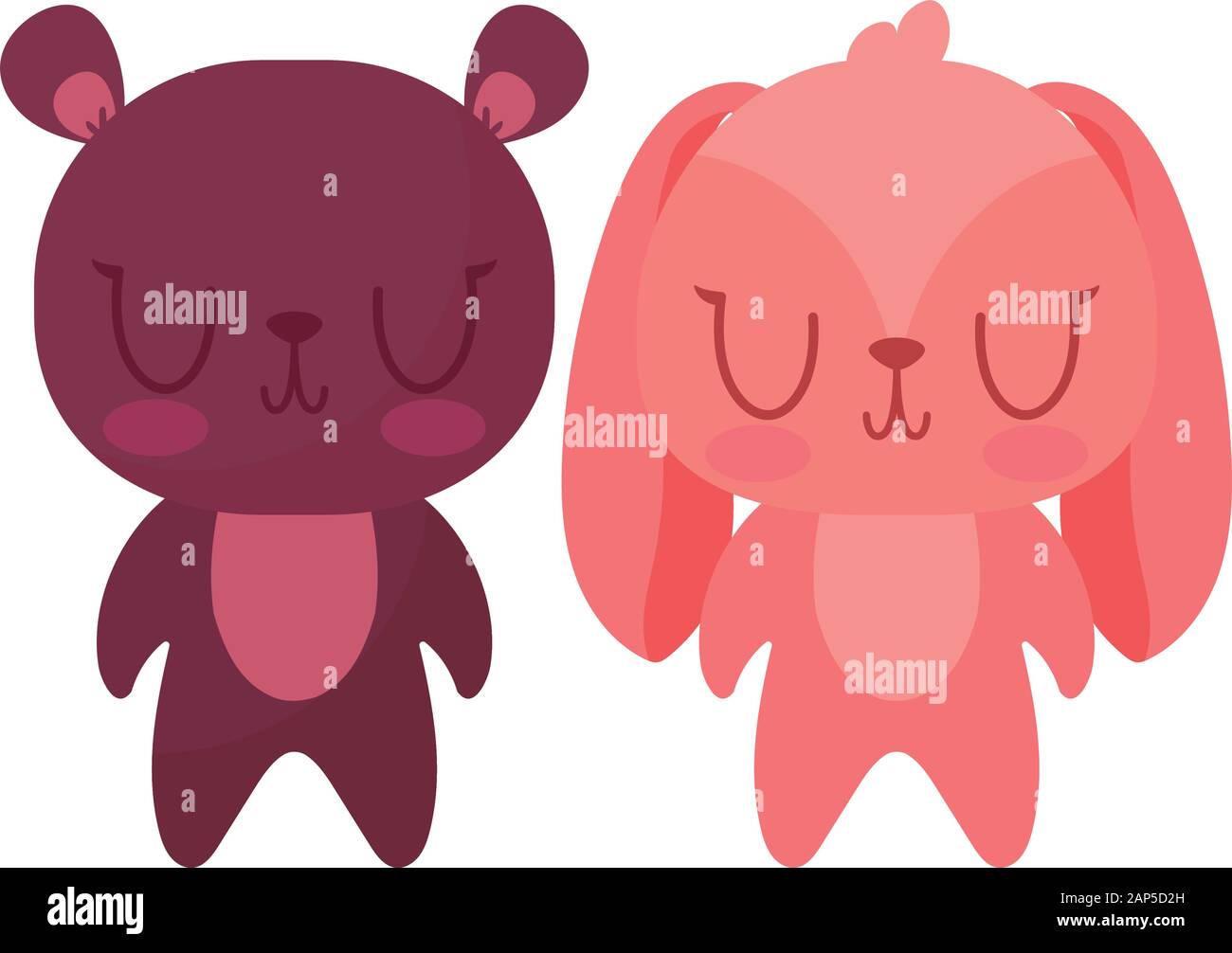 Cute bear and rabbit cartoon design, Animal zoo life nature character ...