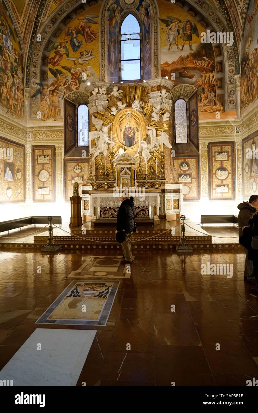 The Chapel of San Brizio, frescoed mainly by Luca Signorelli and ...