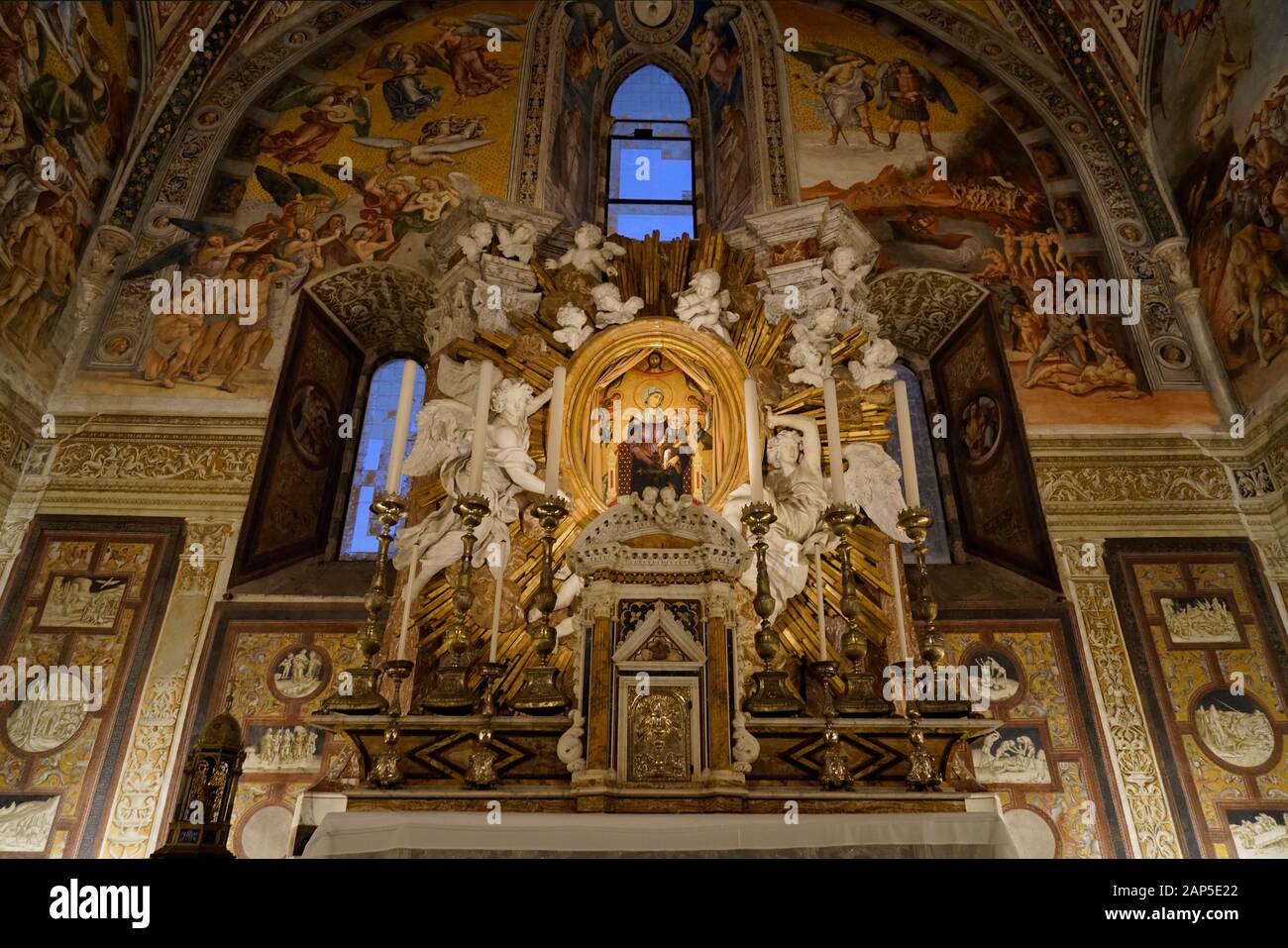 The Chapel of San Brizio, frescoed mainly by Luca Signorelli and ...