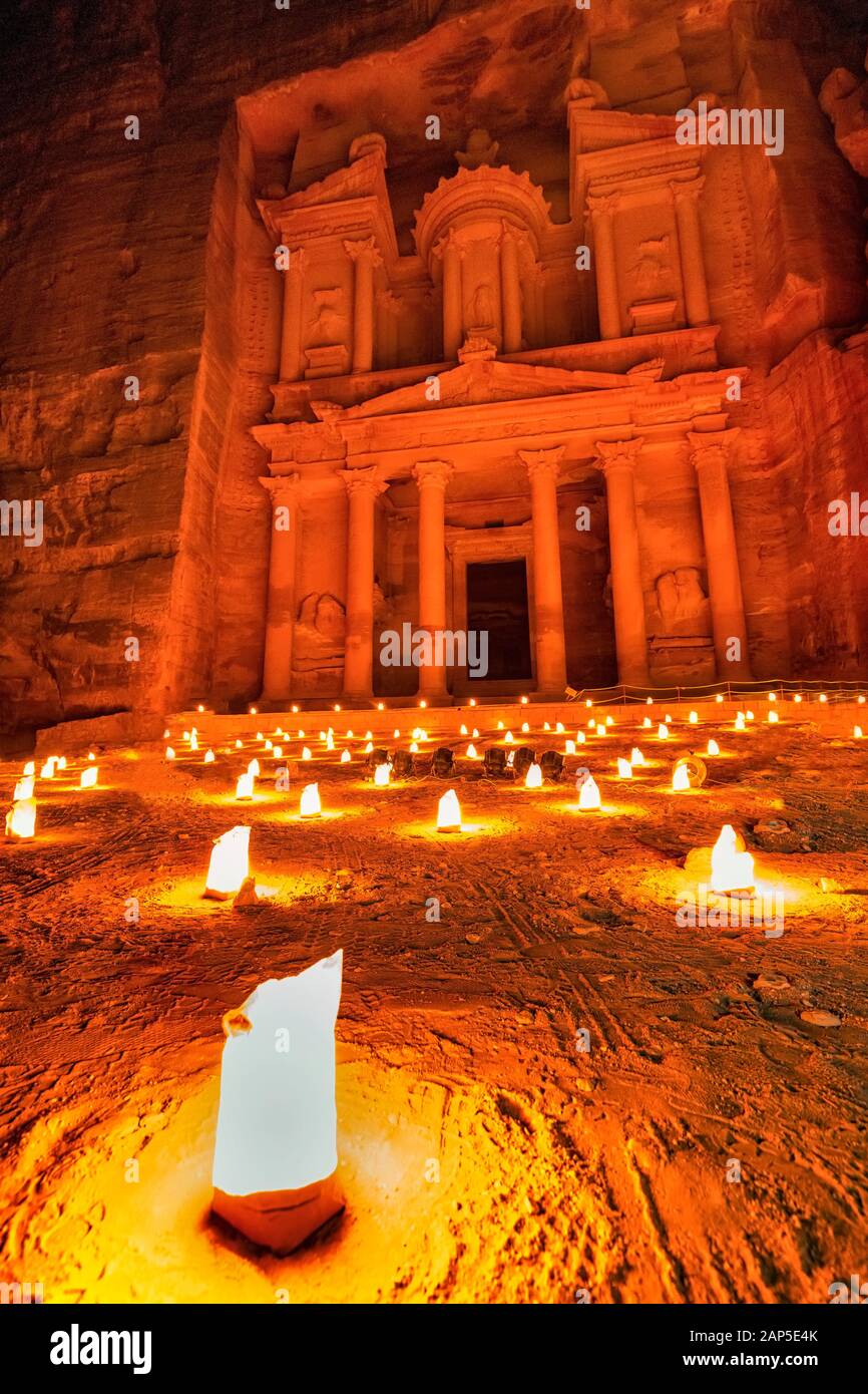 Experience Petra by night by walking the entire Siq to the Treasury to ...