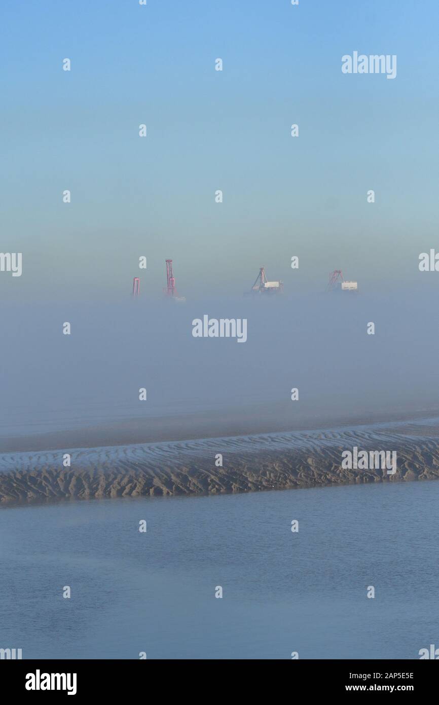 Wind turbines in english channel hi-res stock photography and images ...