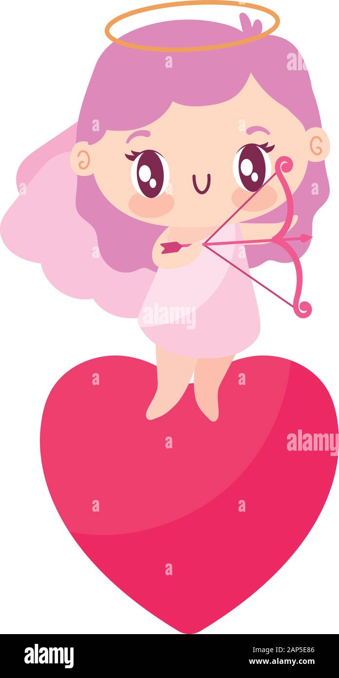 Girl cupid cartoon design of love passion romantic valentines day ...