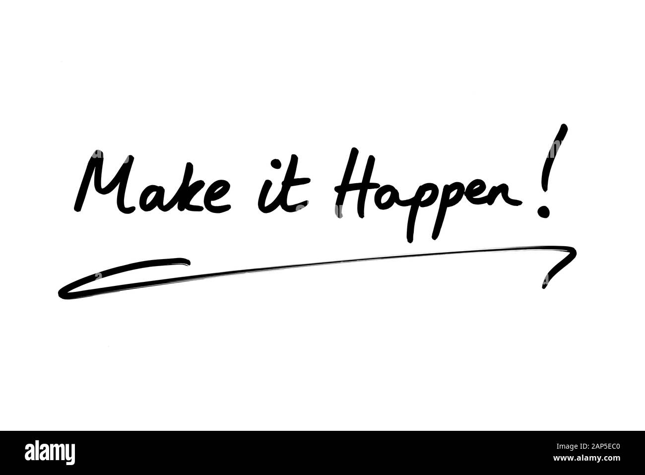 Make it Happen handwritten on a white background Stock Photo - Alamy
