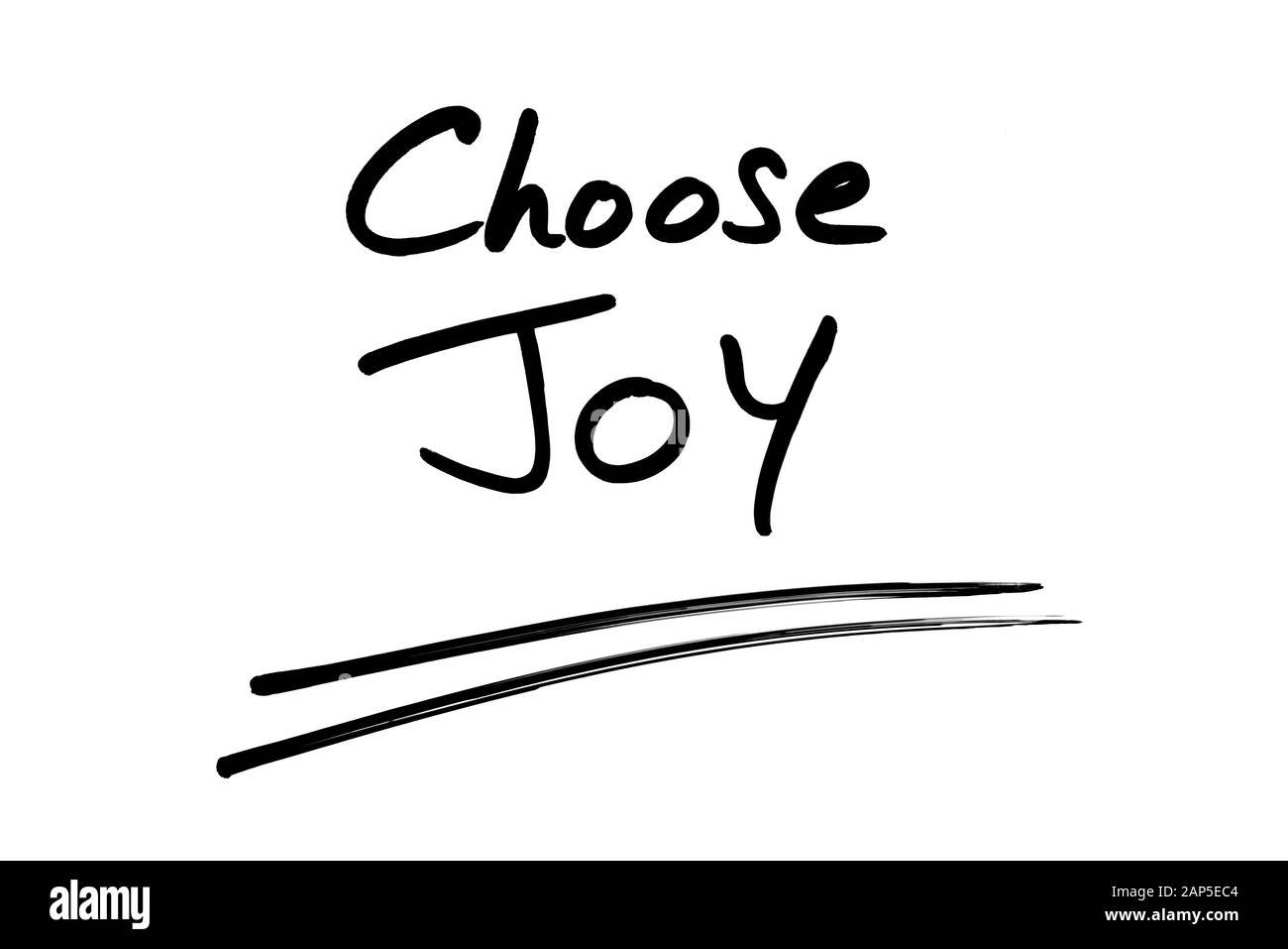 Choose JOY handwritten on a white background Stock Photo - Alamy