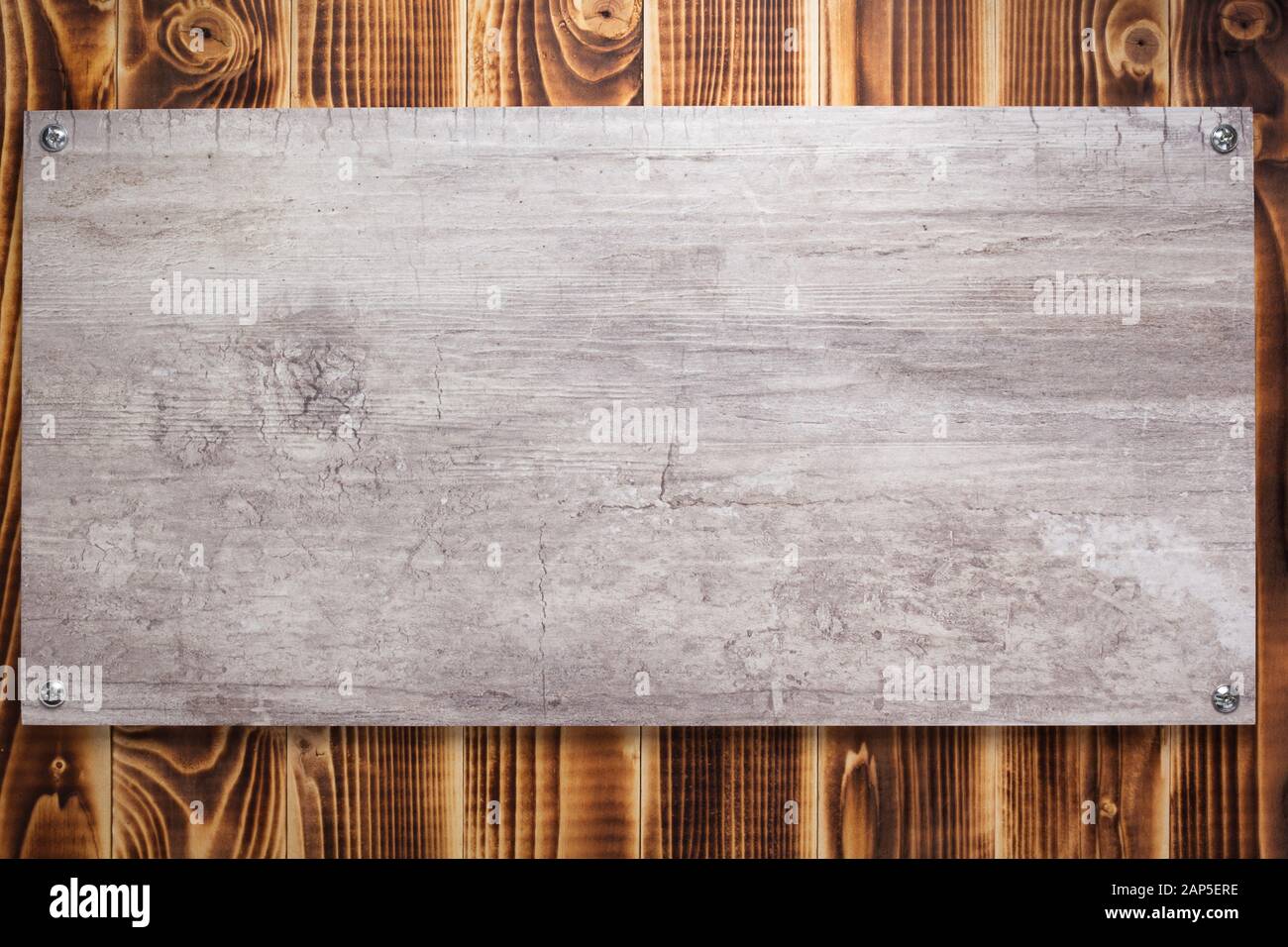 nameplate at wooden background texture surface, with screws Stock Photo ...