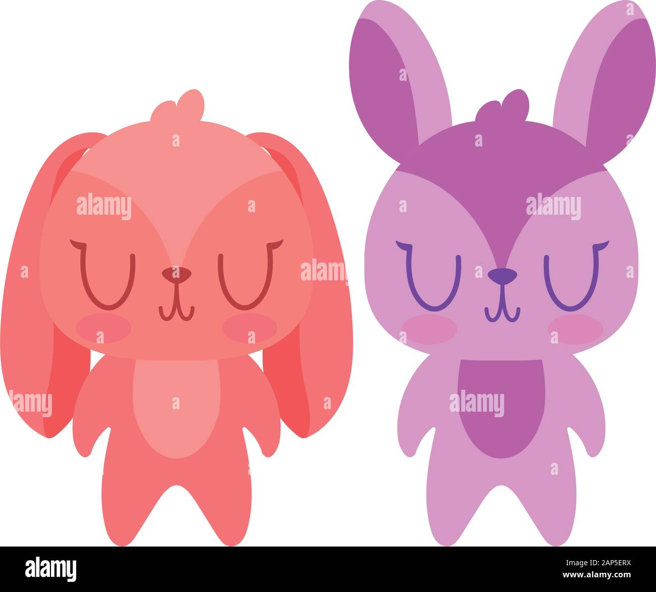 Cute rabbits cartoons design, Animal zoo life nature character ...