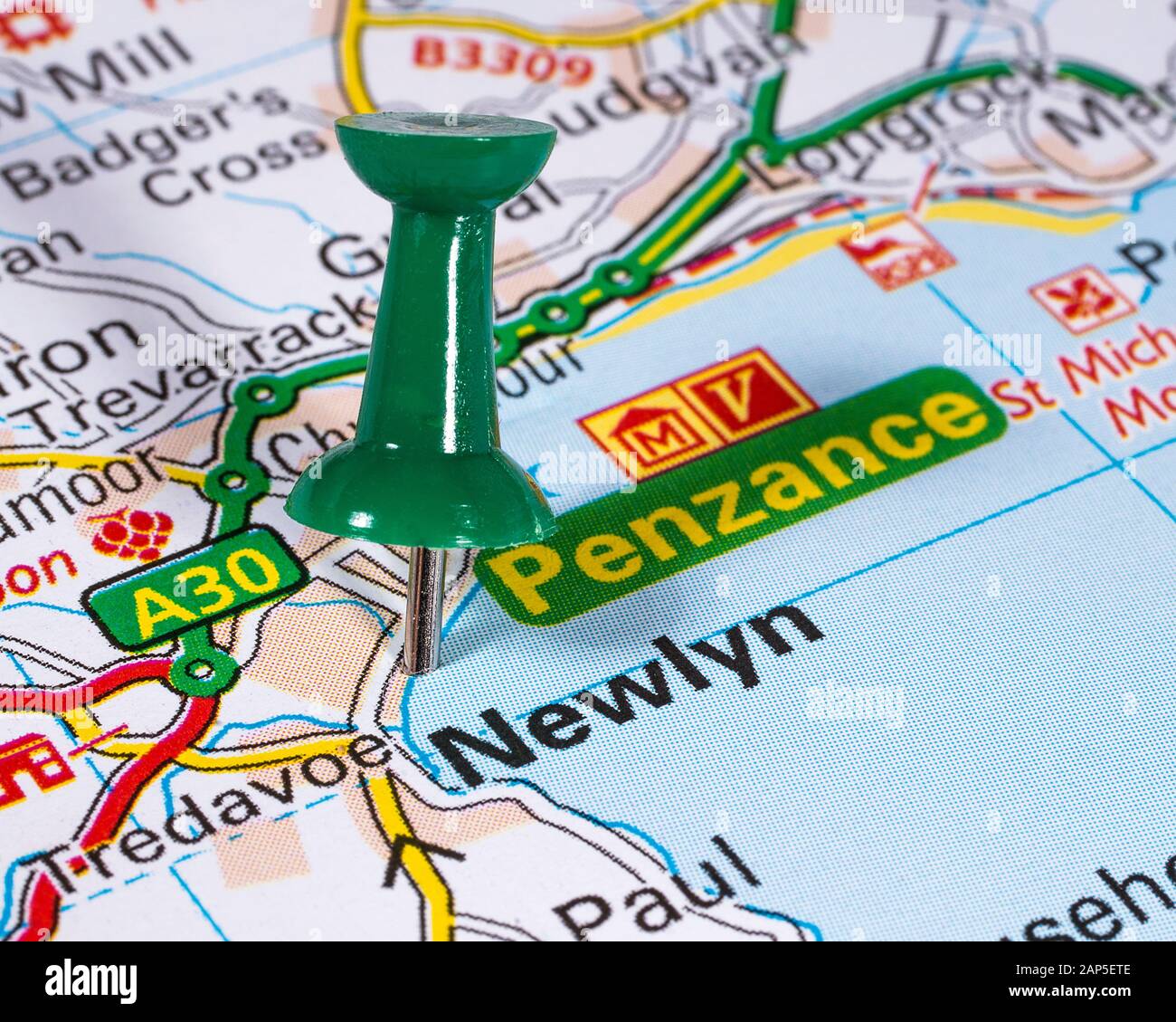 Penzance map hi-res stock photography and images - Alamy