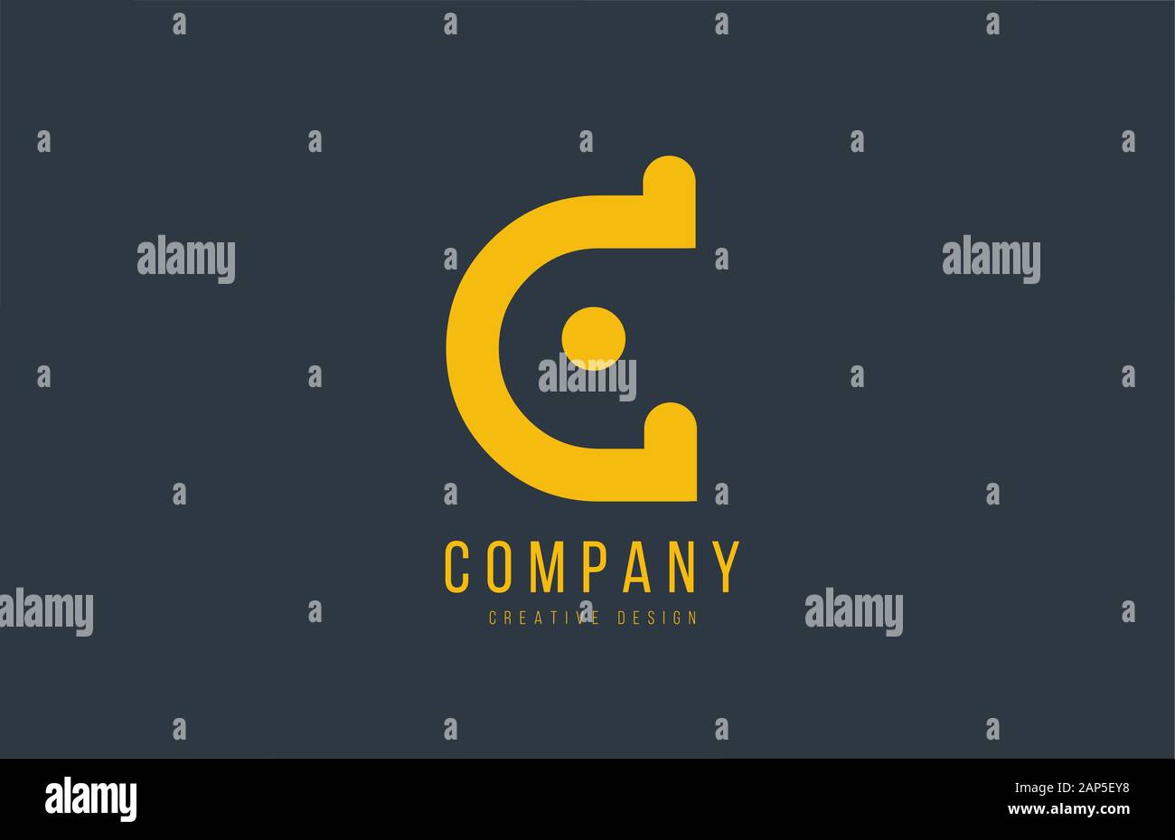 yellow C alphabet letter for company logo or logotype icon design ...