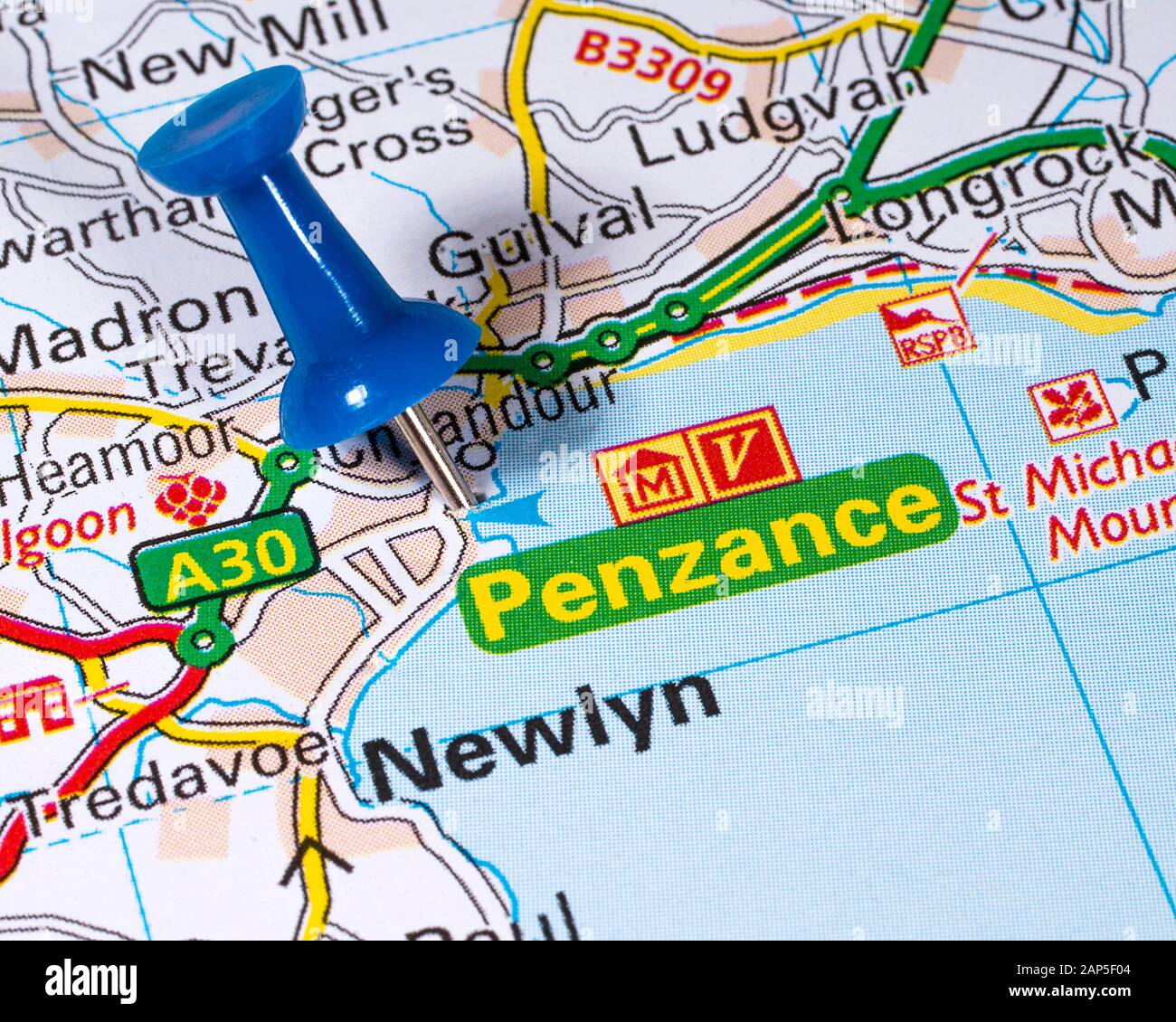 Penzance map hi-res stock photography and images - Alamy