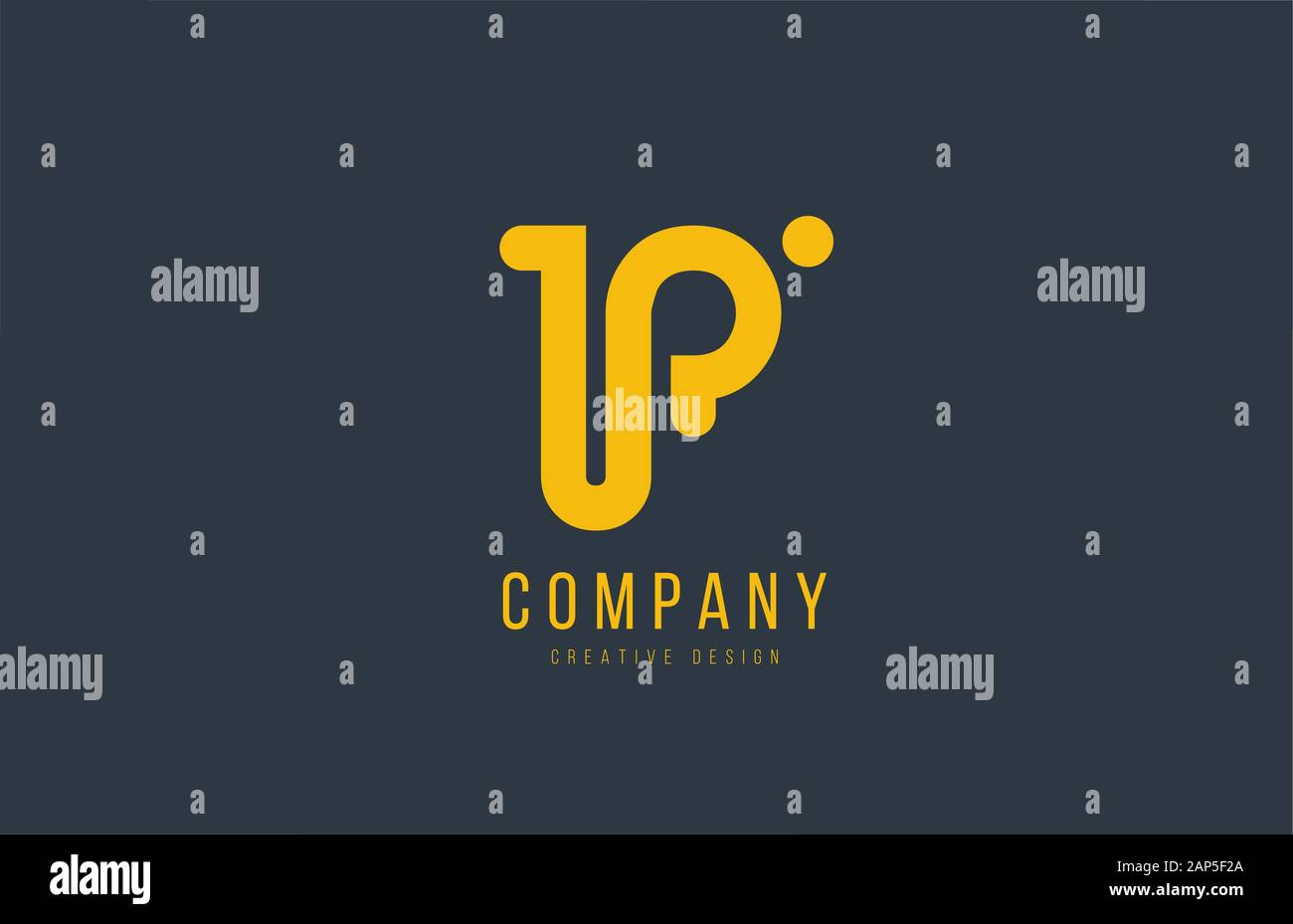 yellow P alphabet letter for company logo or logotype icon design ...