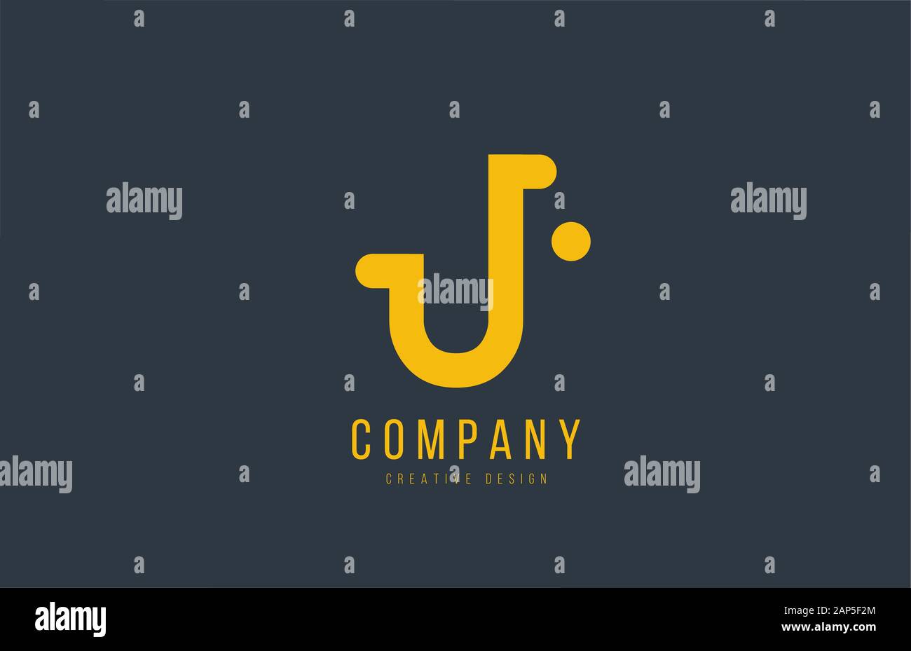 yellow J alphabet letter for company logo or logotype icon design ...