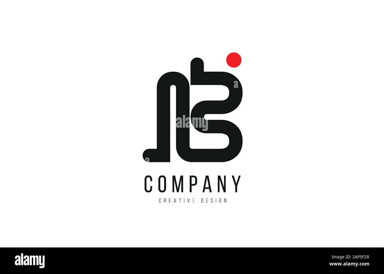 red and black dot B alphabet letter for company business logo or ...