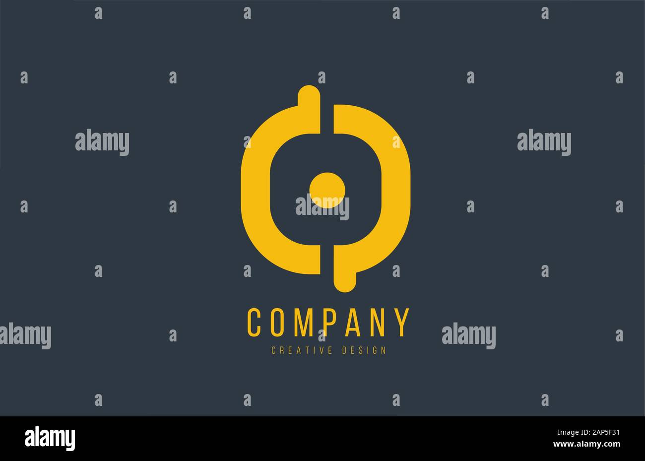 yellow O alphabet letter for company logo or logotype icon design ...