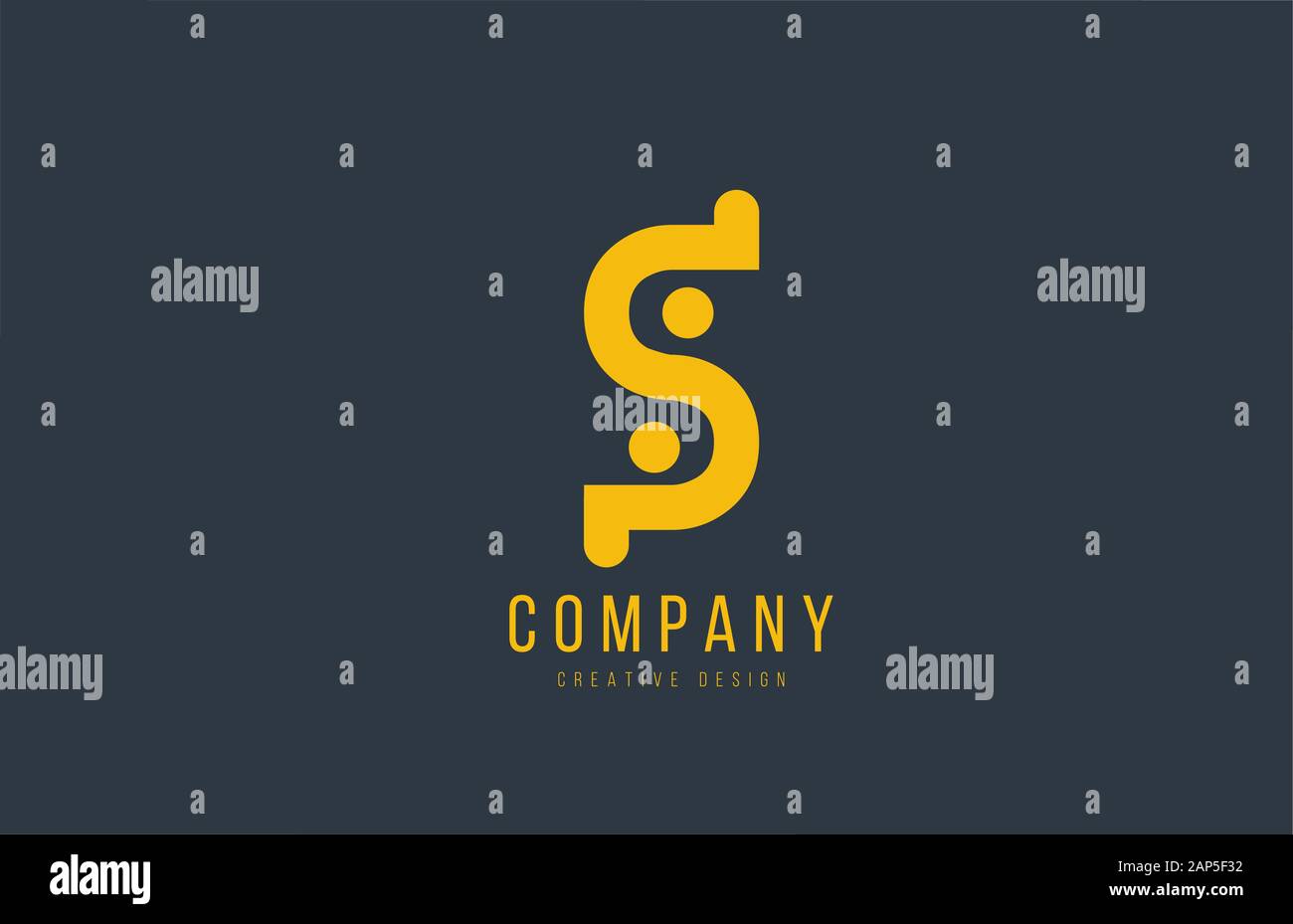 yellow S alphabet letter for company logo or logotype icon design ...