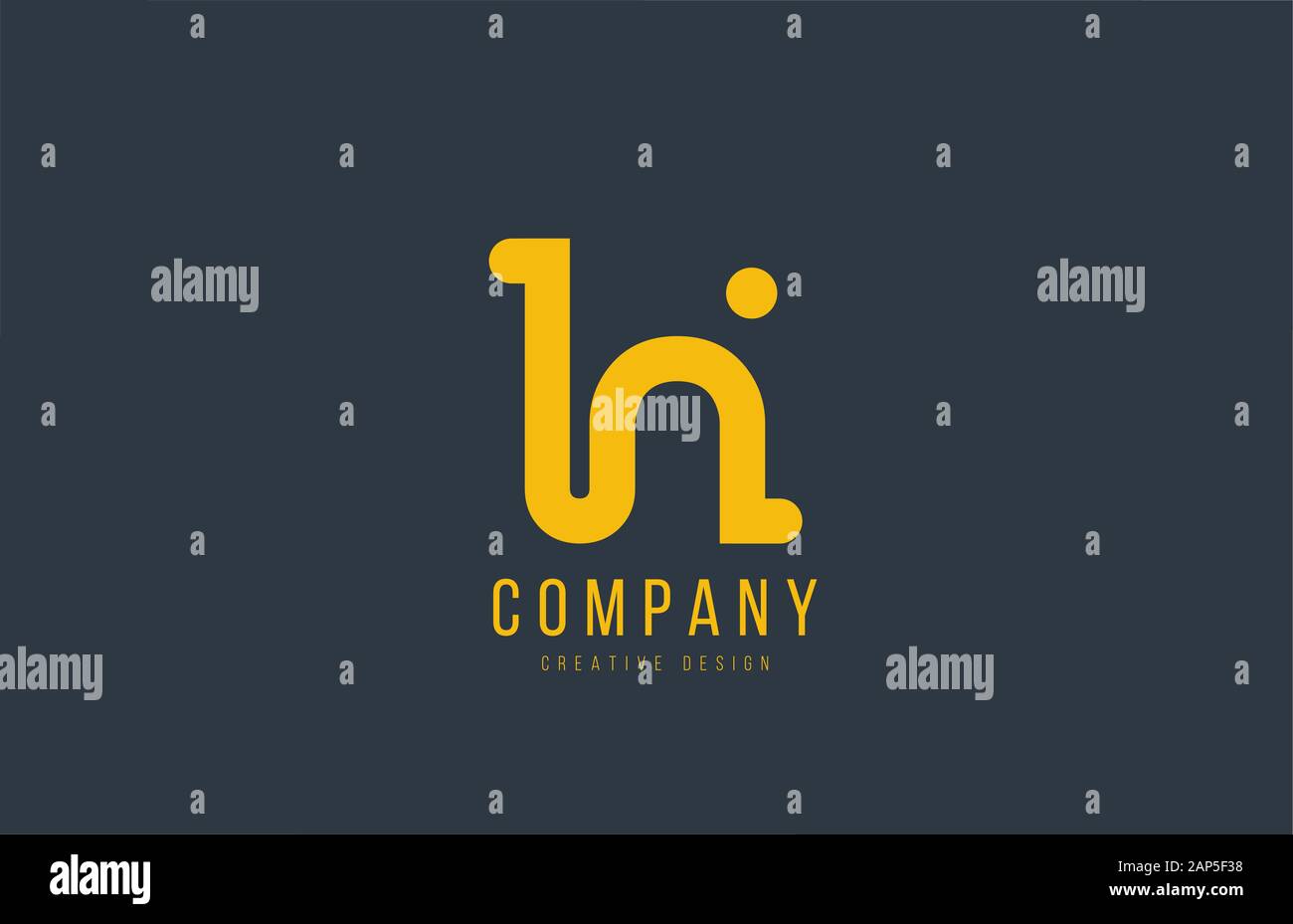 yellow H alphabet letter for company logo or logotype icon design ...