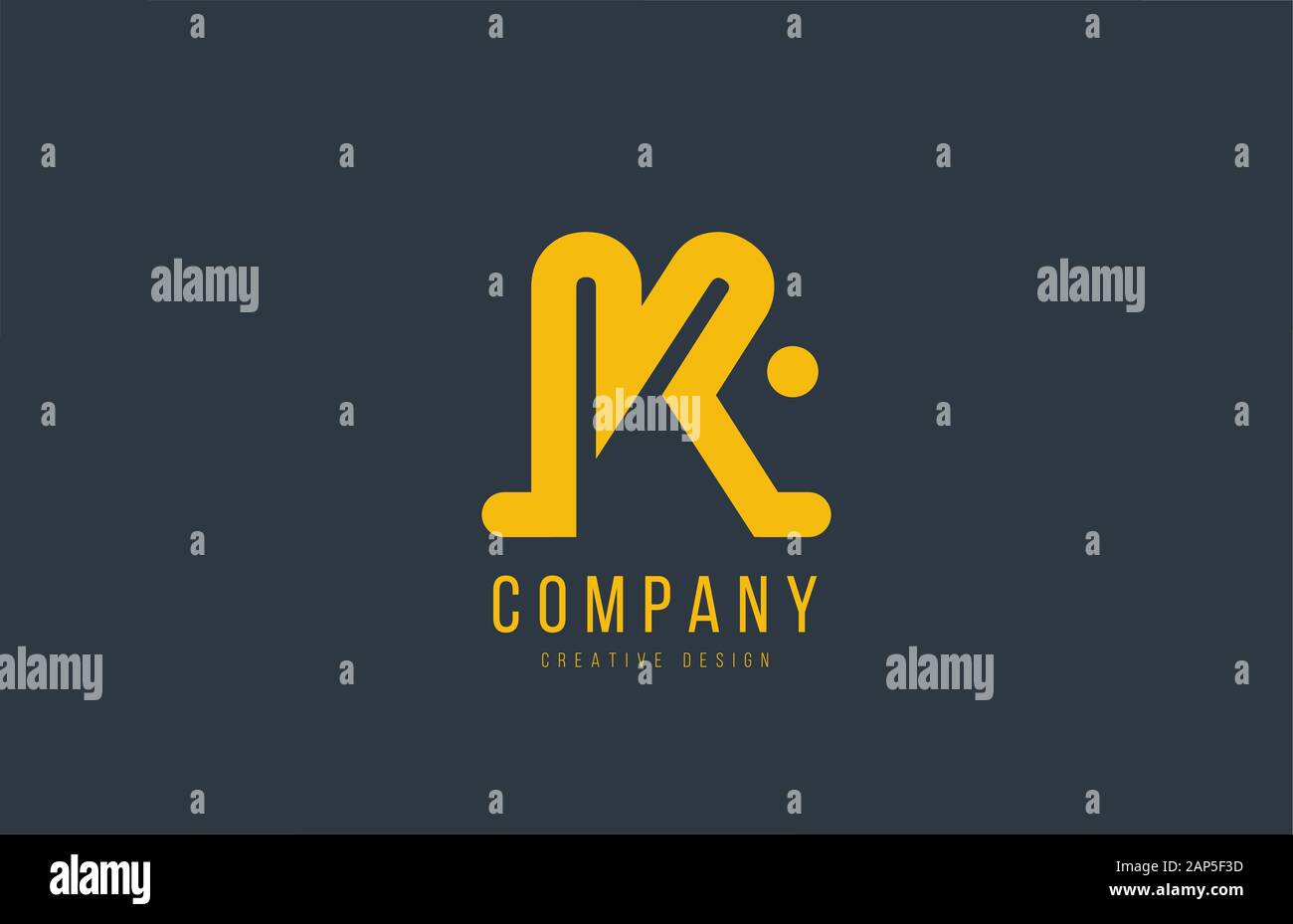 yellow K alphabet letter for company logo or logotype icon design ...