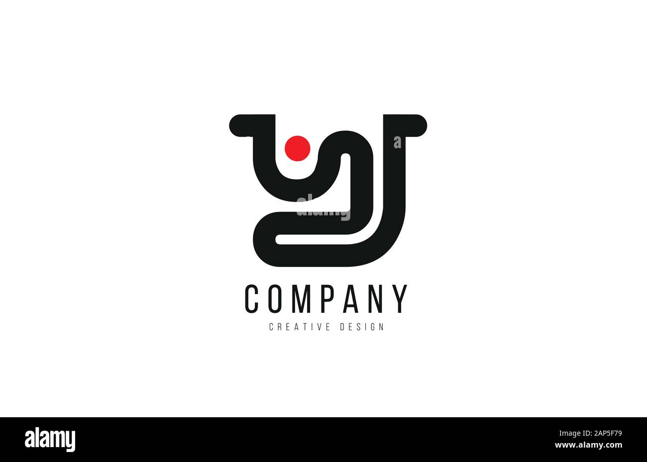 red and black dot Y alphabet letter for company business logo or ...