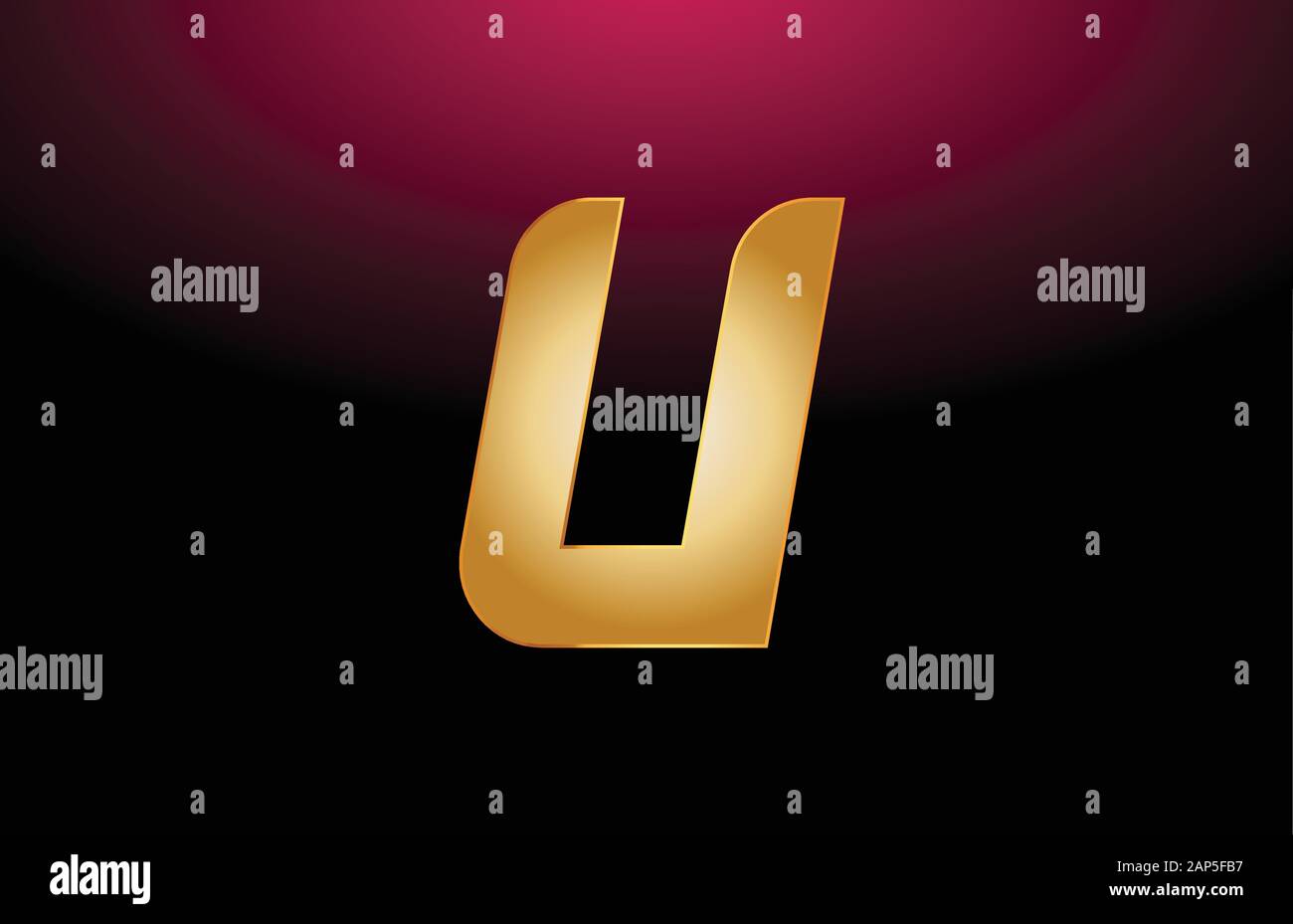gold golden metal alphabet letter U logo company icon design. Suitable ...