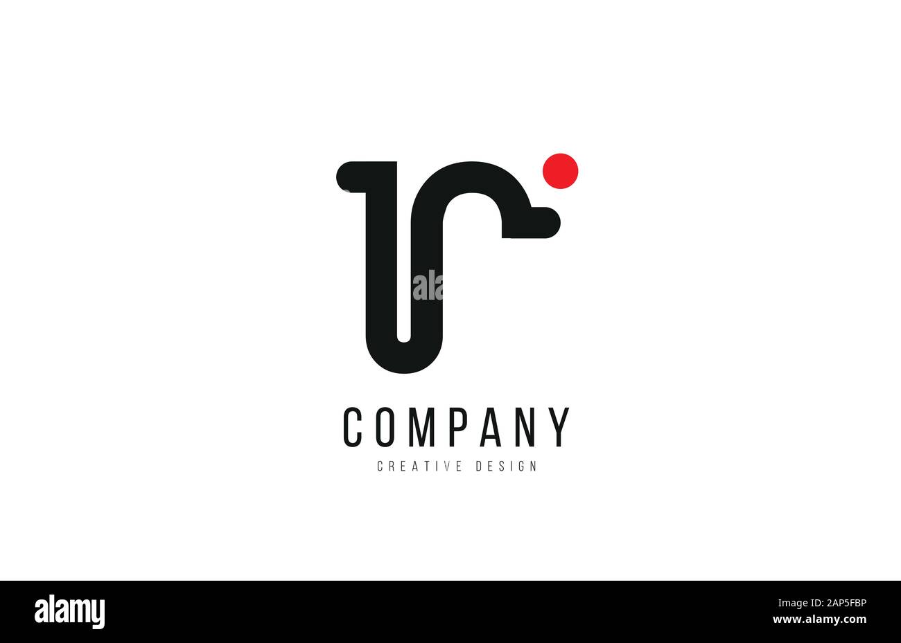 red and black dot R alphabet letter for company business logo or ...
