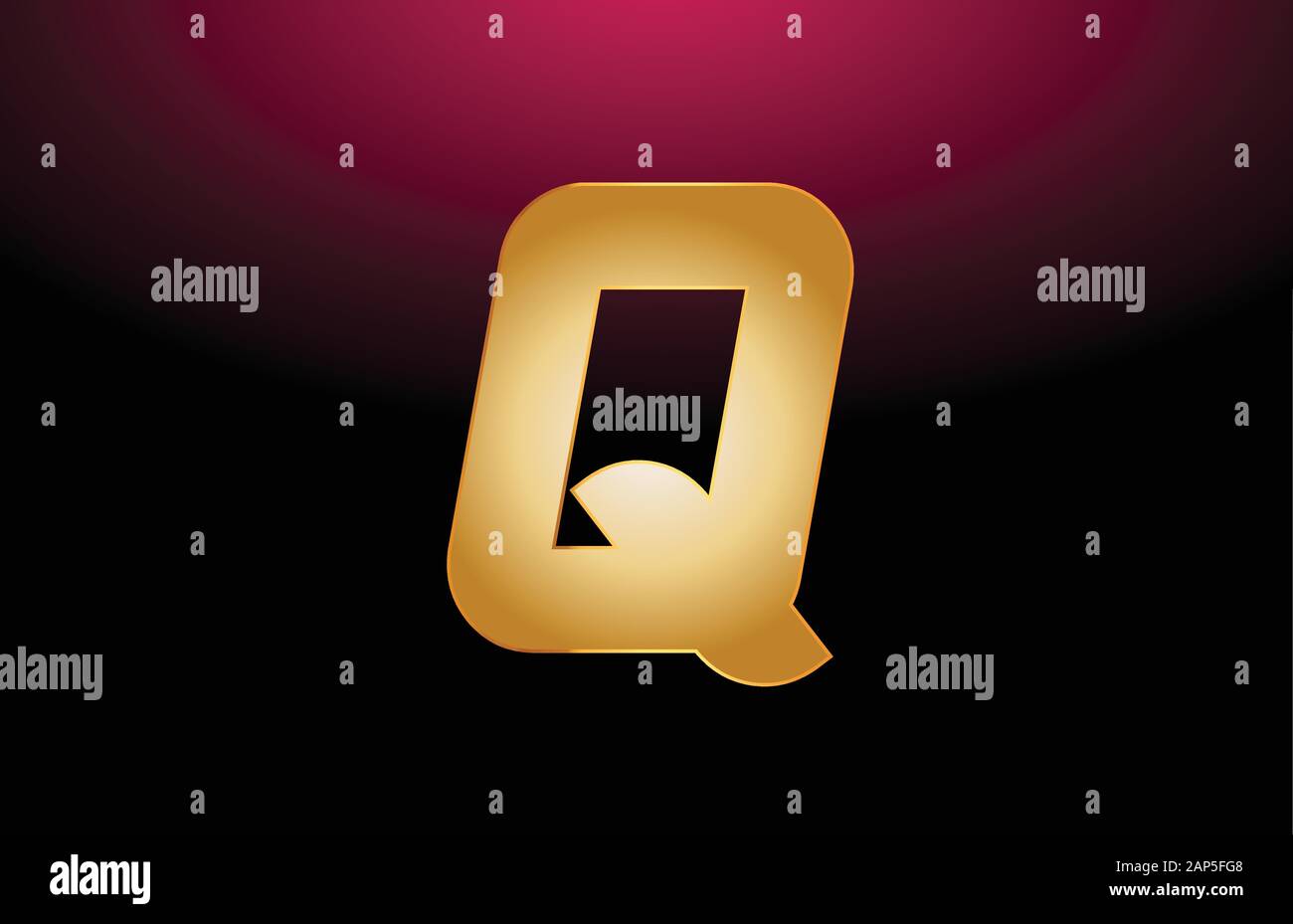 gold golden metal alphabet letter Q logo company icon design. Suitable ...