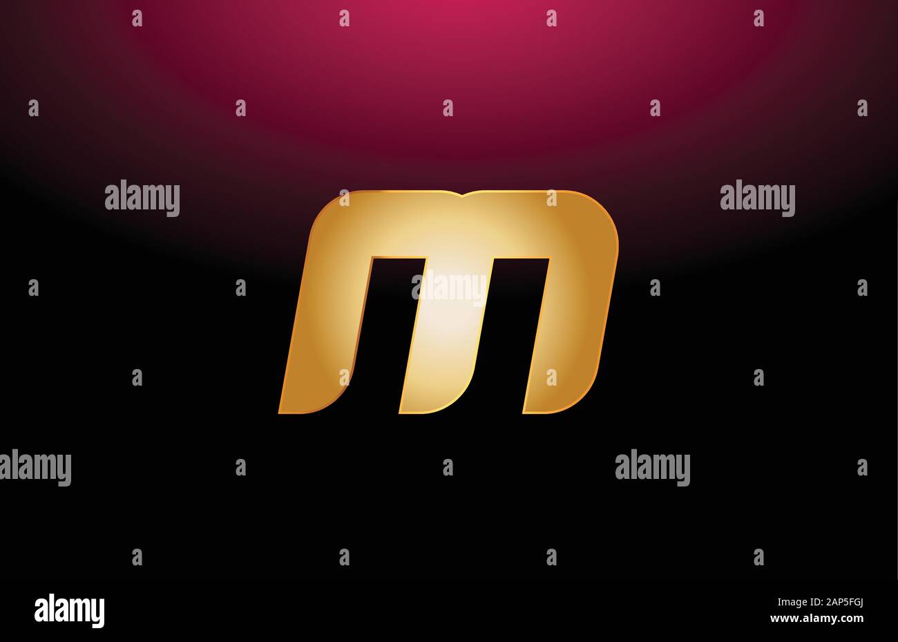 gold golden metal alphabet letter M logo company icon design. Suitable ...