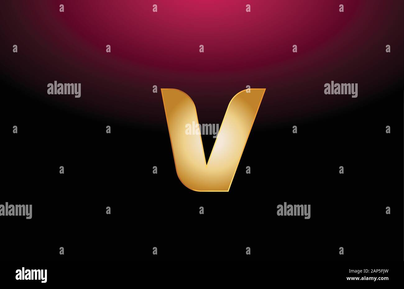 gold golden metal alphabet letter V logo company icon design. Suitable ...