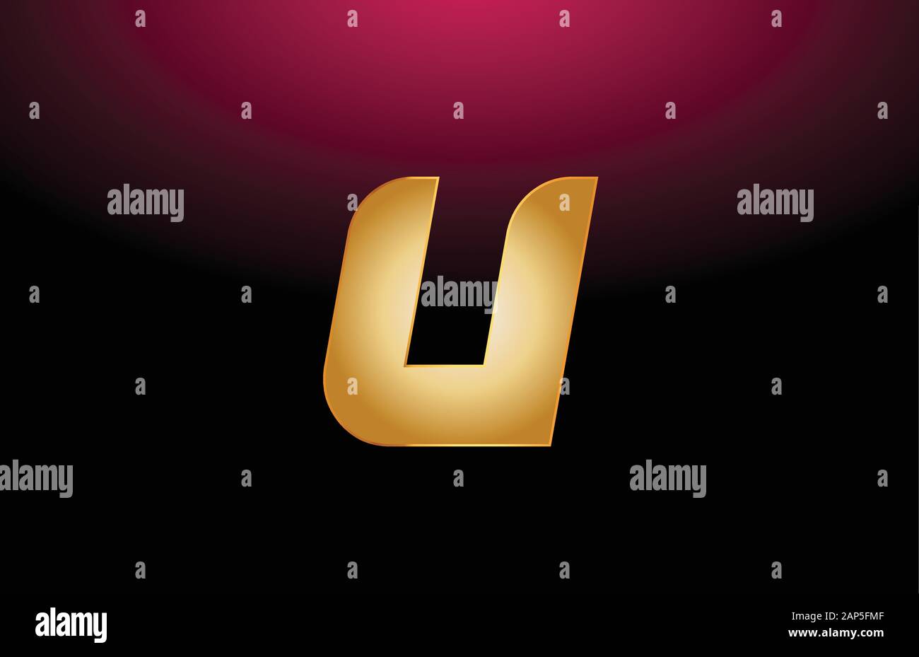 gold golden metal alphabet letter U logo company icon design. Suitable ...
