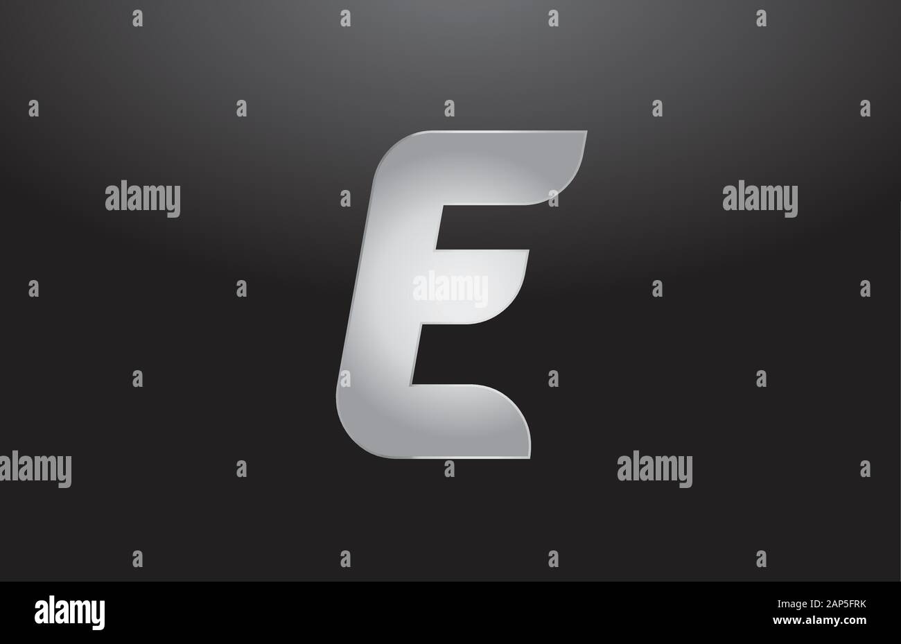 metal alphabet letter silver E grey logo business company design icon ...