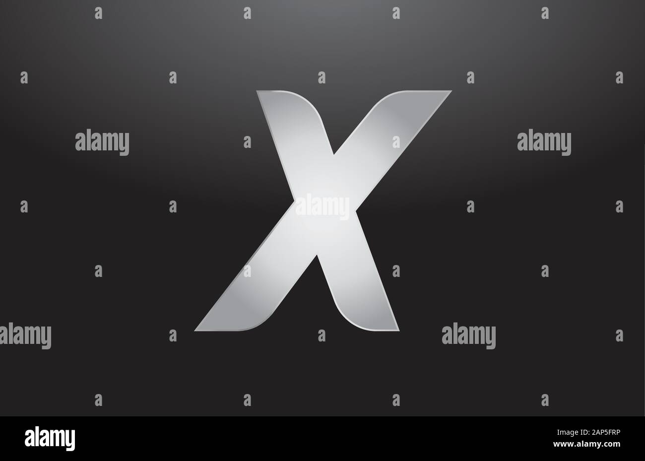 metal alphabet letter silver X grey logo business company design icon ...