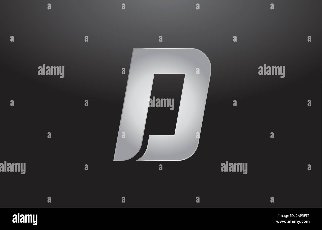 metal alphabet letter silver D grey logo business company design icon ...