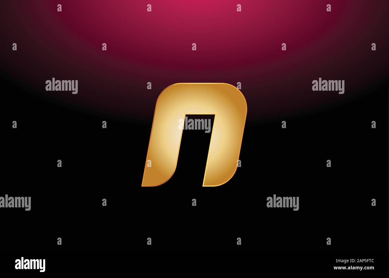 gold golden metal alphabet letter N logo company icon design. Suitable ...