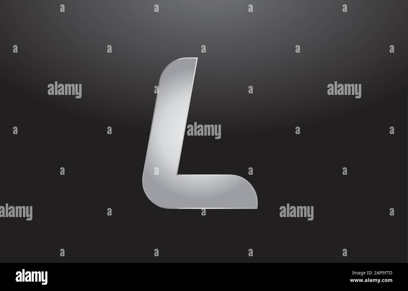 metal alphabet letter silver L grey logo business company design icon ...