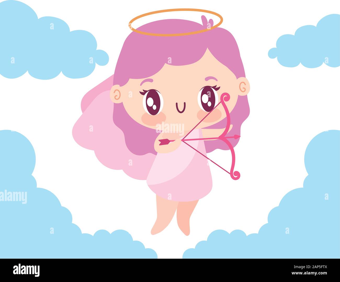 Girl cupid cartoon design of love passion romantic valentines day ...