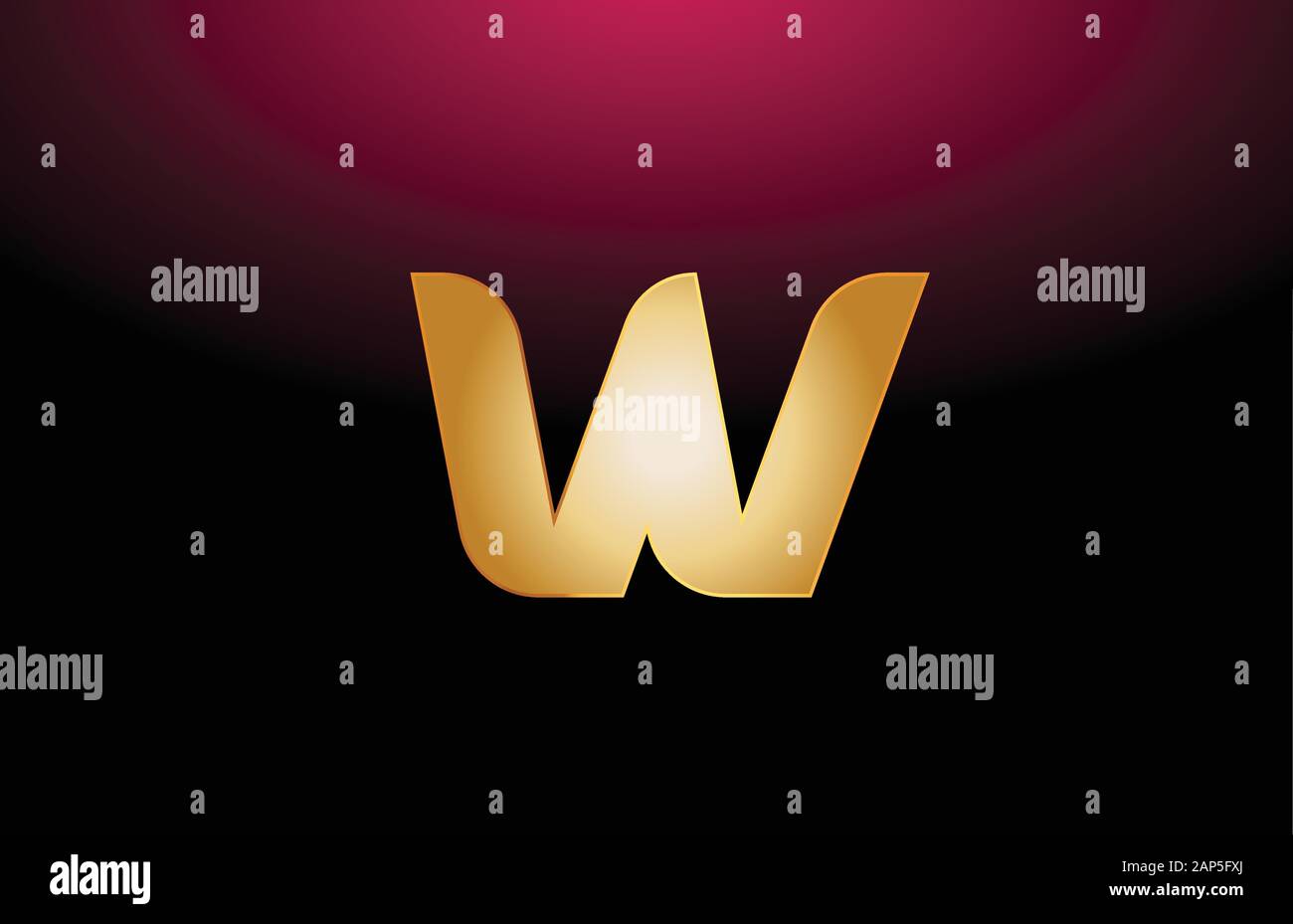 gold golden metal alphabet letter W logo company icon design. Suitable ...
