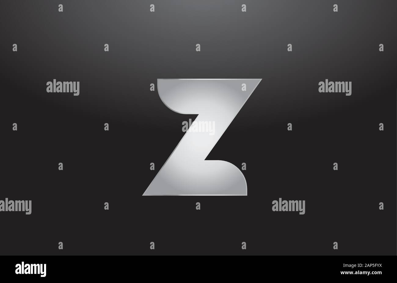 metal alphabet letter silver Z grey logo business company design icon ...