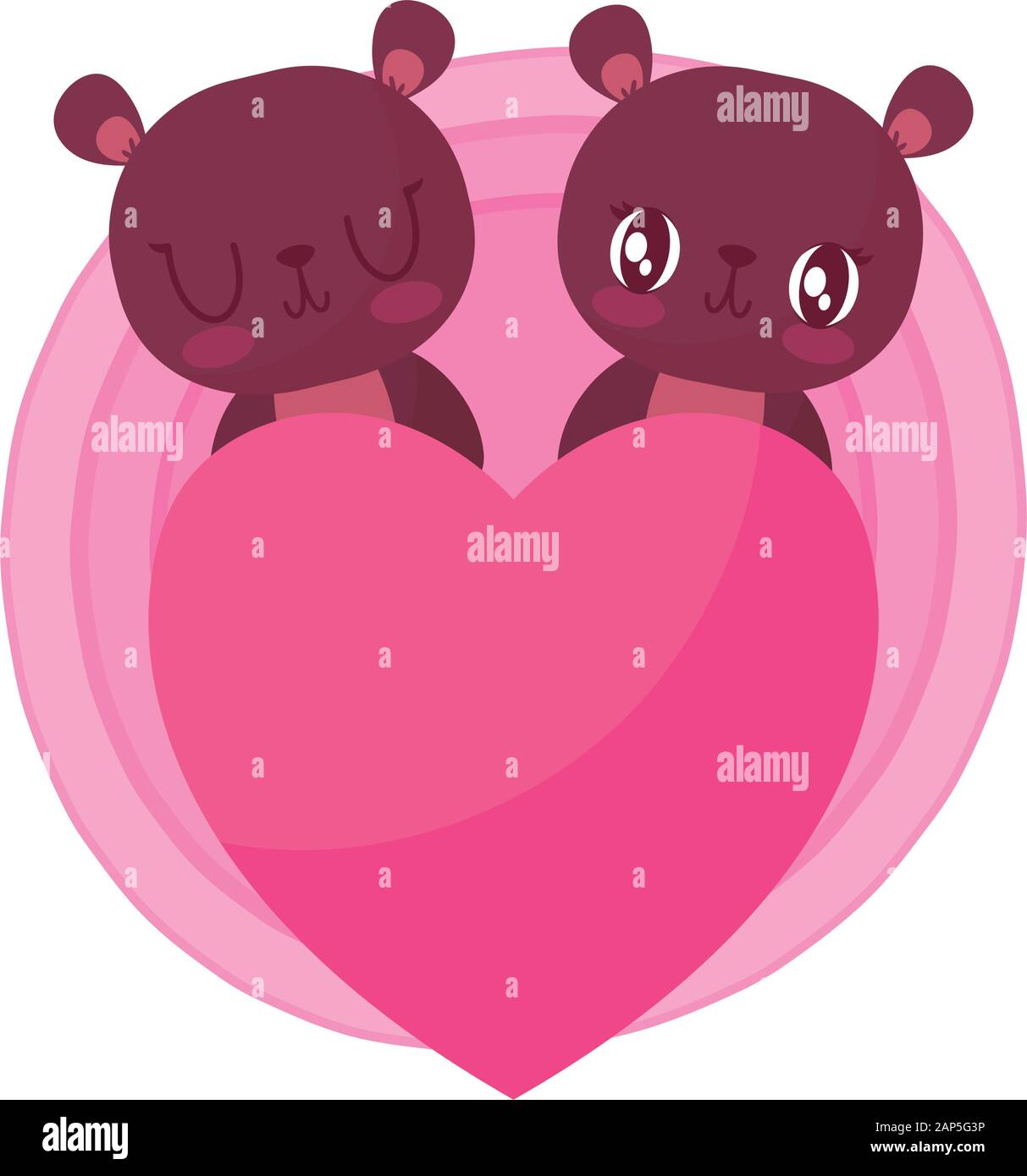 Bears cartoons and heart design of love passion romantic valentines day ...