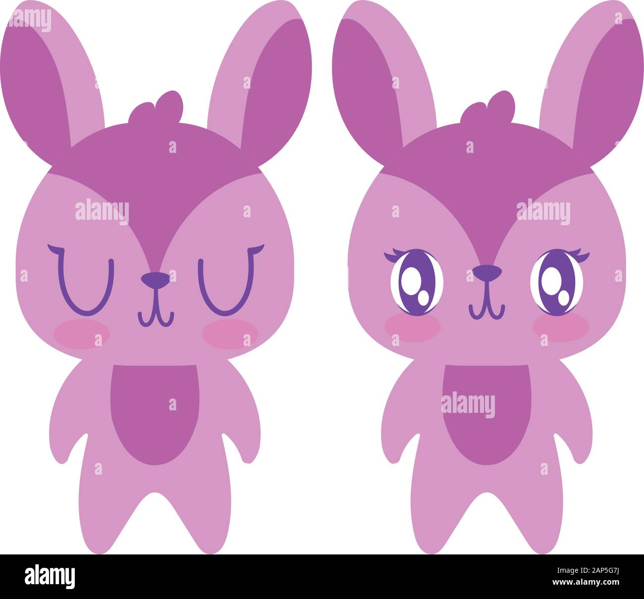 Cute rabbits cartoons design, Animal zoo life nature character ...
