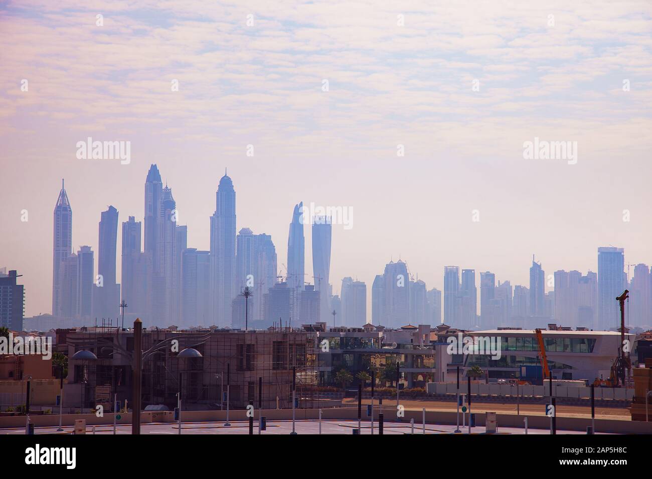Dubai daylight urban architecture cityscape industry panorama Stock ...