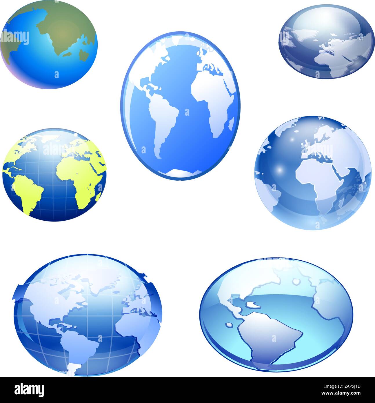 glossy earth globes illustration vector image Stock Vector Image & Art ...