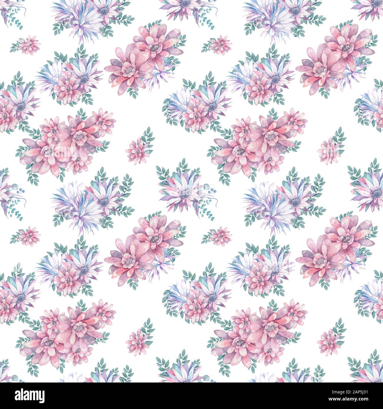 This Modern Pink and Purple Floral Pattern Features a Repeating Flower ...