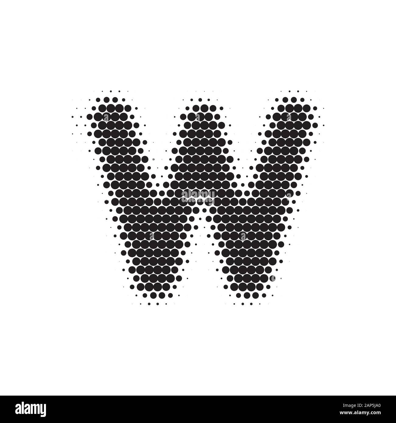Letter W black halftone pattern font Stock Vector Image & Art - Alamy