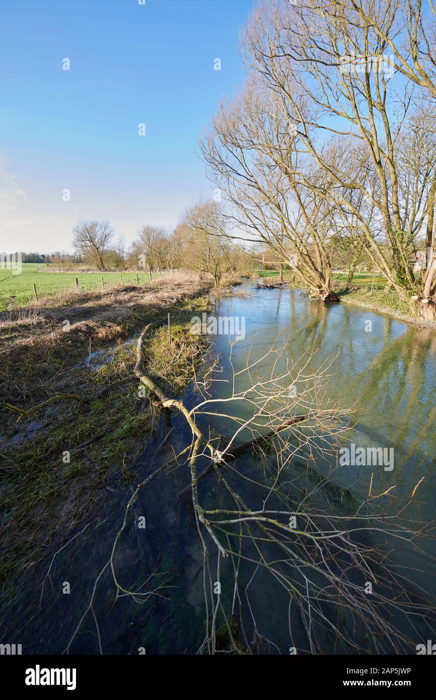 West Beck, in full flood, the river forms part of the River Hull and is ...