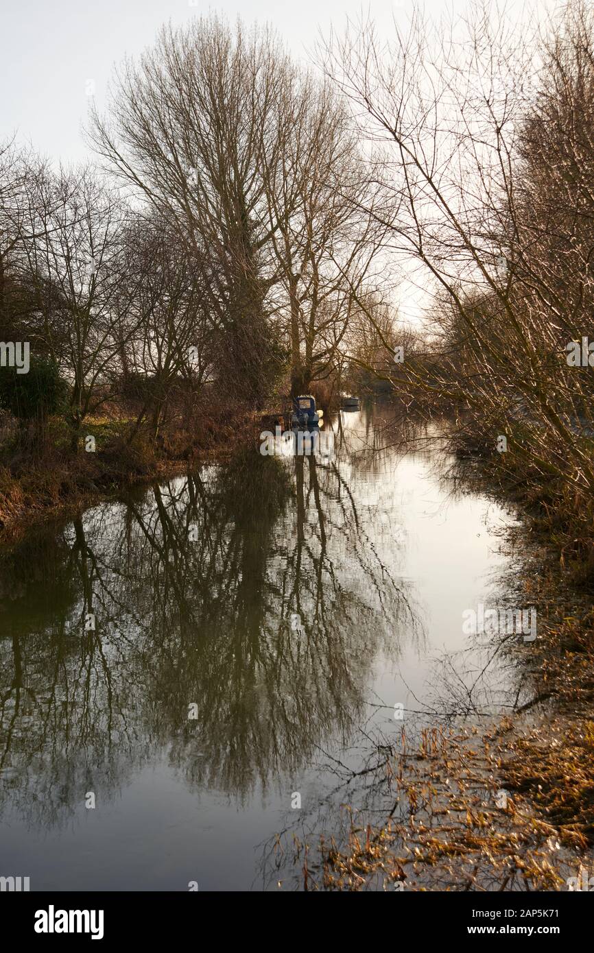 Sunset at the village of Brigham, on The Driffield Navigation Canal in ...