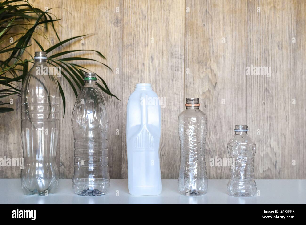 Plastic recycling, plastic bottles and containers from household waste ...