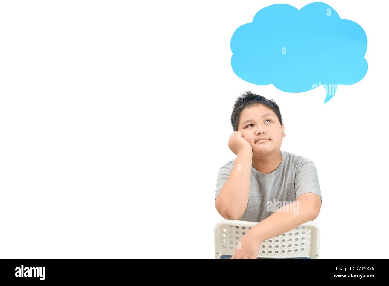 Boy thinking while studying Cut Out Stock Images & Pictures - Alamy