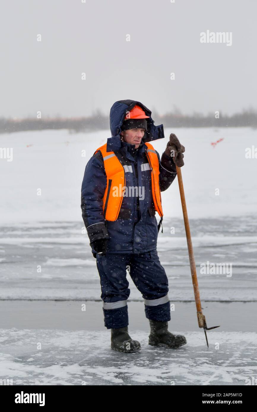 Portrait of a fitter with a bogr Stock Photo - Alamy