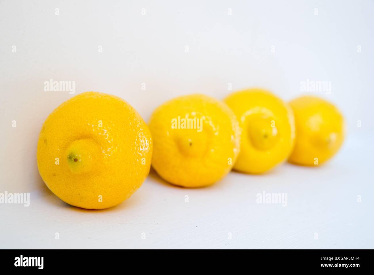 Creative layout made of lemon. Flat lay. Food concept. Lemon on white ...